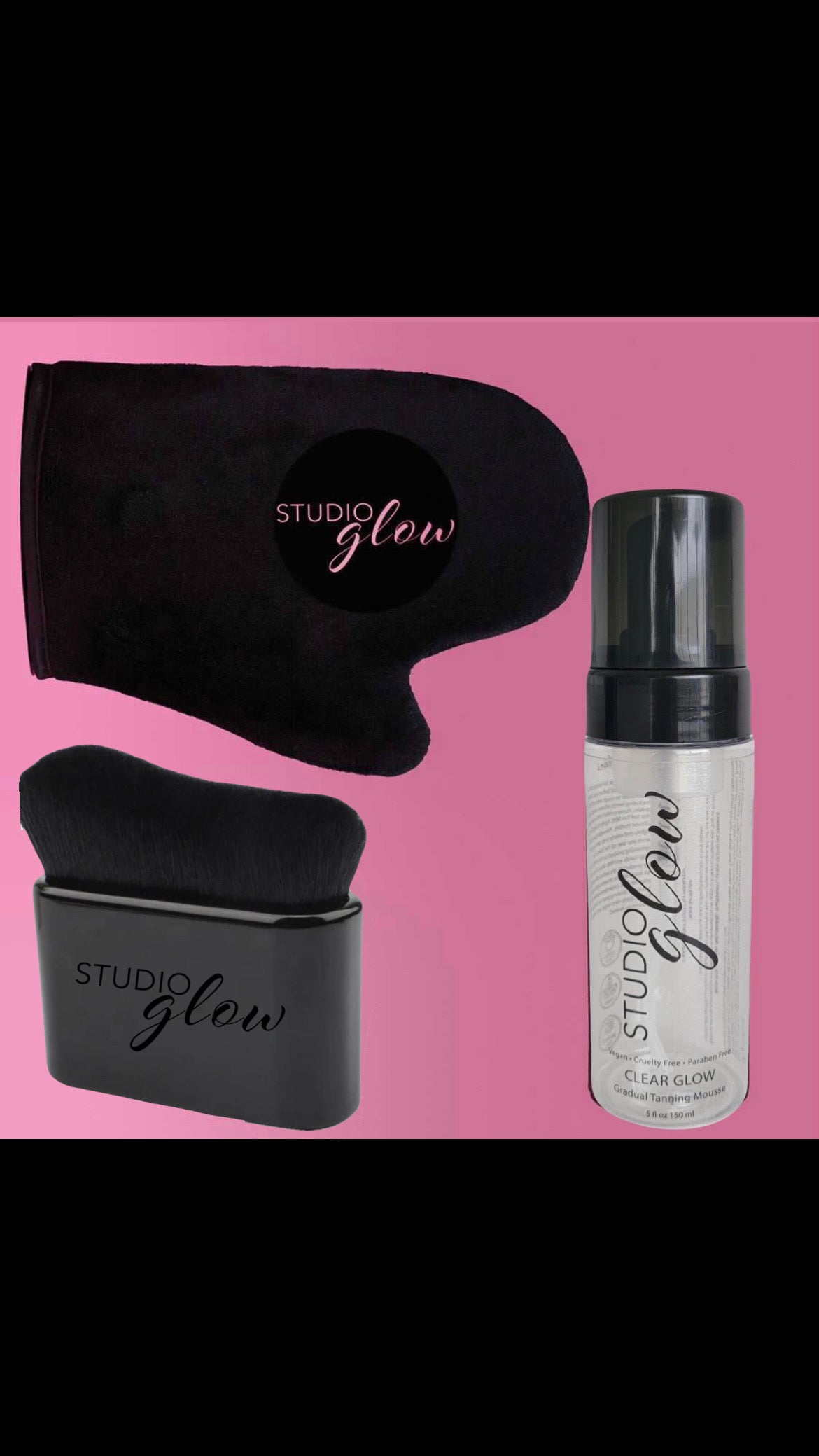 Clear Glow Kit (Gradual Tanner w/ Application Mitt & Blending Brush ...